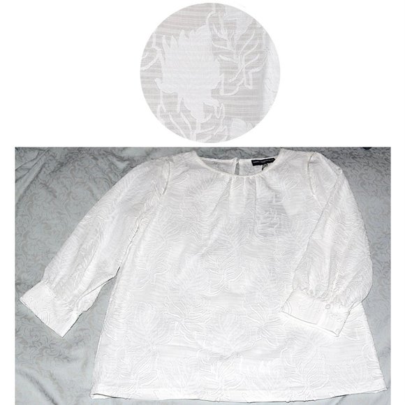 Karl Lagerfeld | Tops | Nwt Karl Lagerfeld Paris Tonal Leaf Embroidery ...